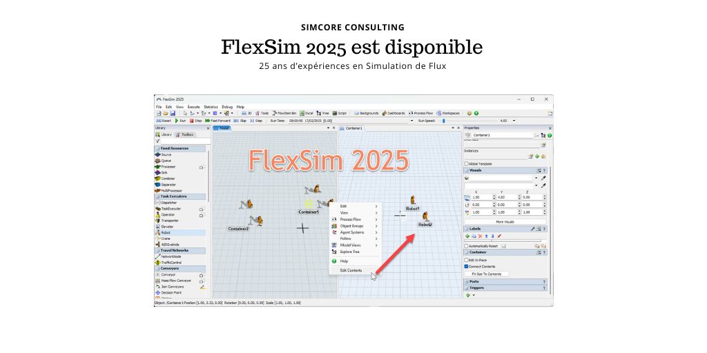 Nouveautés FlexSim 2025 - Simcore